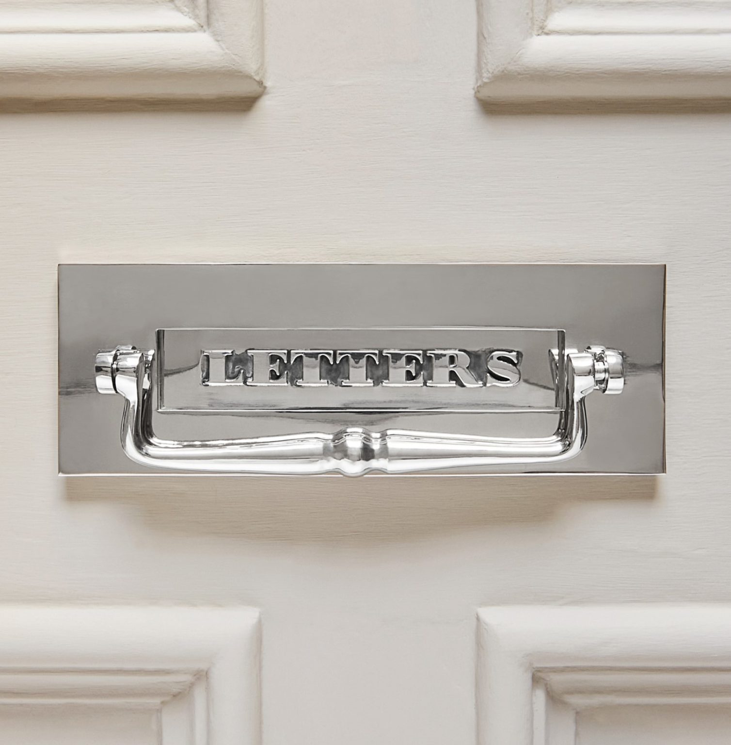 Classic Nickel Letterplate With Clapper - Grace and Glory