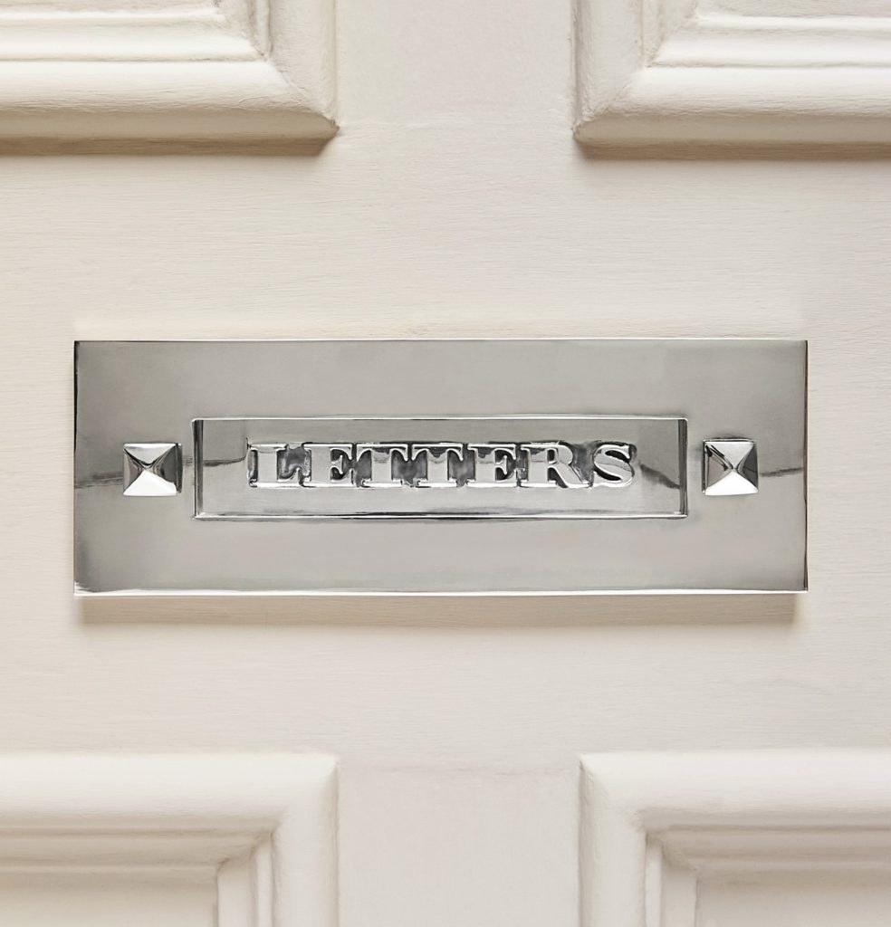 Classic Nickel Plated Letterplate Without Clapper