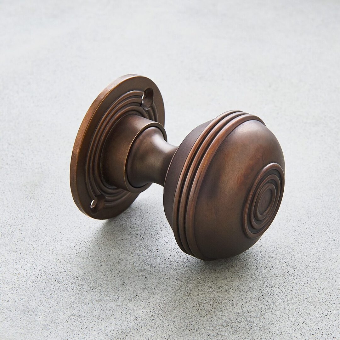 Regency Style Door Knobs (Pair) - Aged Bronze