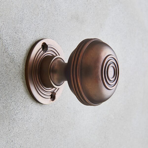 Regency Style Door Knobs (Pair) - Aged Bronze