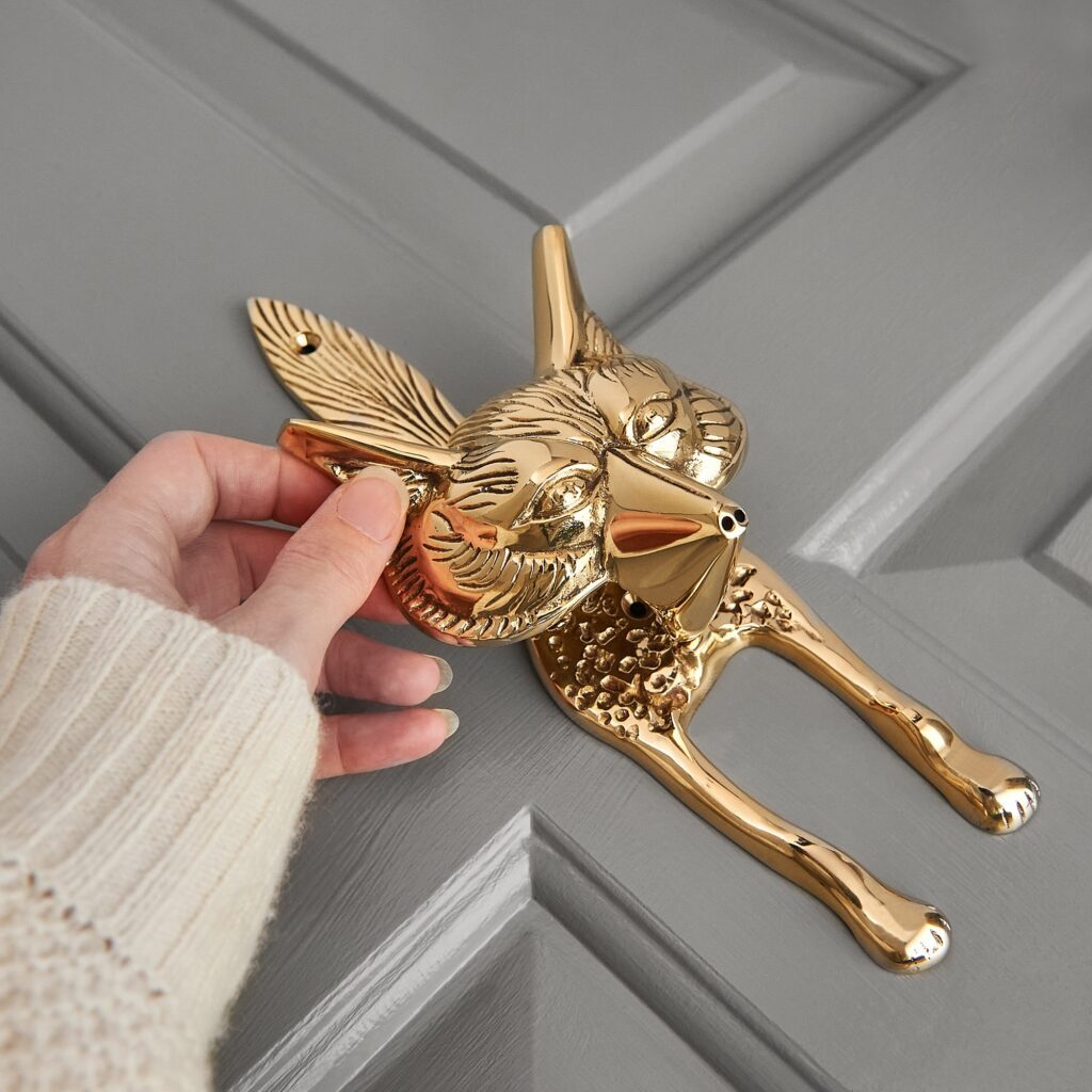 Schooner Bay Co 2.5 Solid Textured Polished Brass Fox Head Door Togo ...