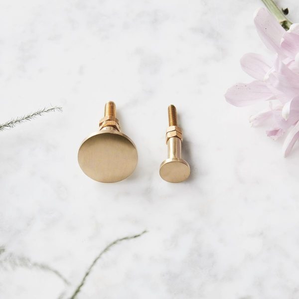 Cabinet Knob - Smooth Brass (Small) SAVE 25% - Grace & Glory