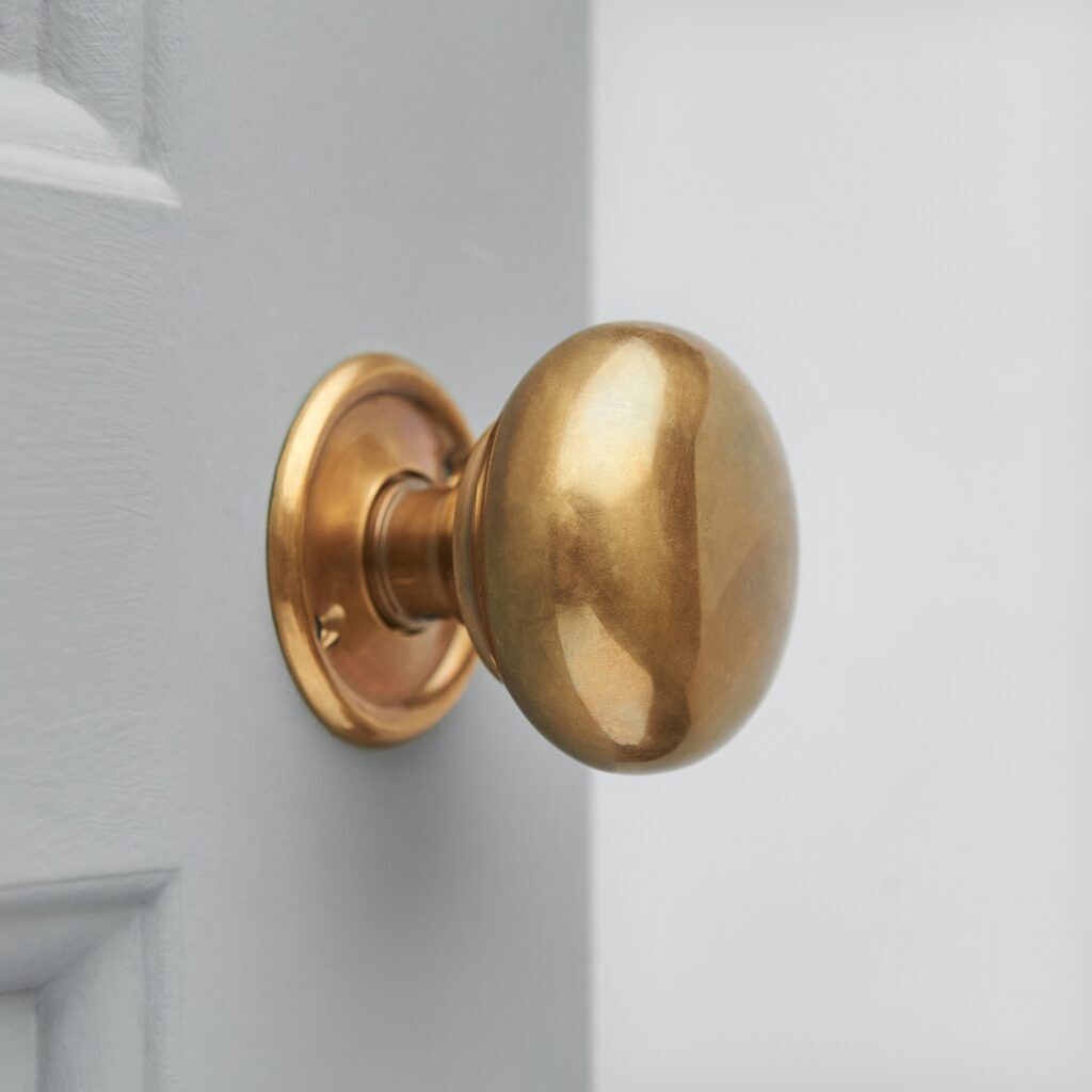 Round Door Knobs (Pair) - Antique Brass - Grace & Glory