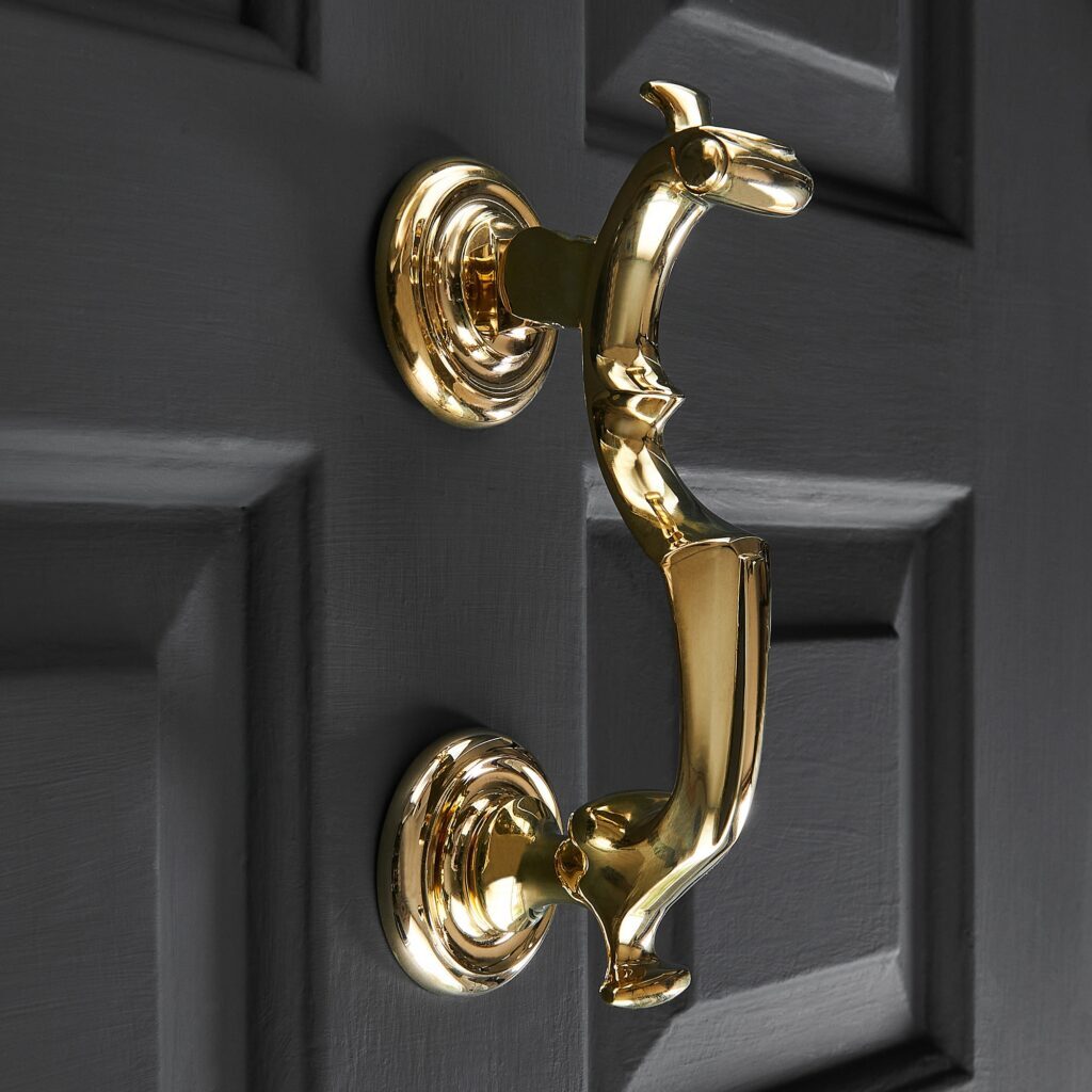 Old Doctors Door Knocker - Polished Brass