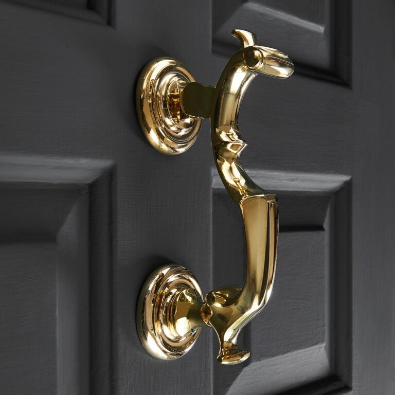 Old Doctors Door Knocker - Polished Brass