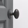 Oval Forged Door Knobs (Pair) - Black Waxed (Internal/External)