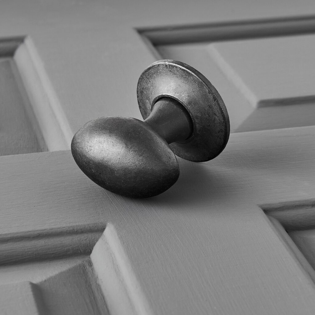 Oval Forged Door Knobs (Pair) - Black Waxed (Internal/External)