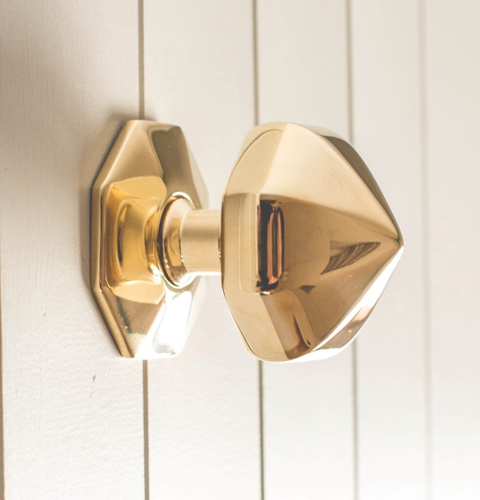 Octagonal Door Pull - Brass