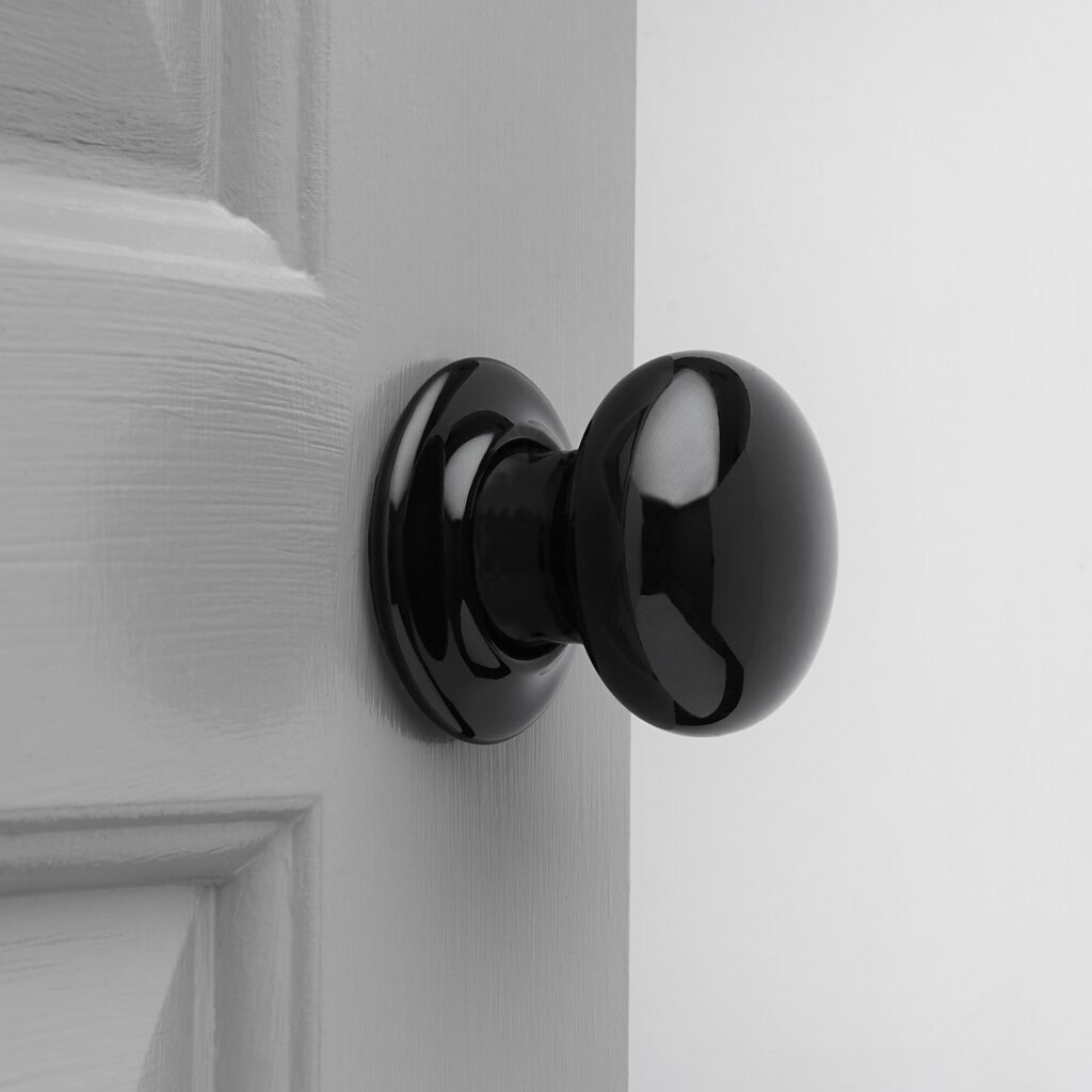 Ceramic Black Door Knobs