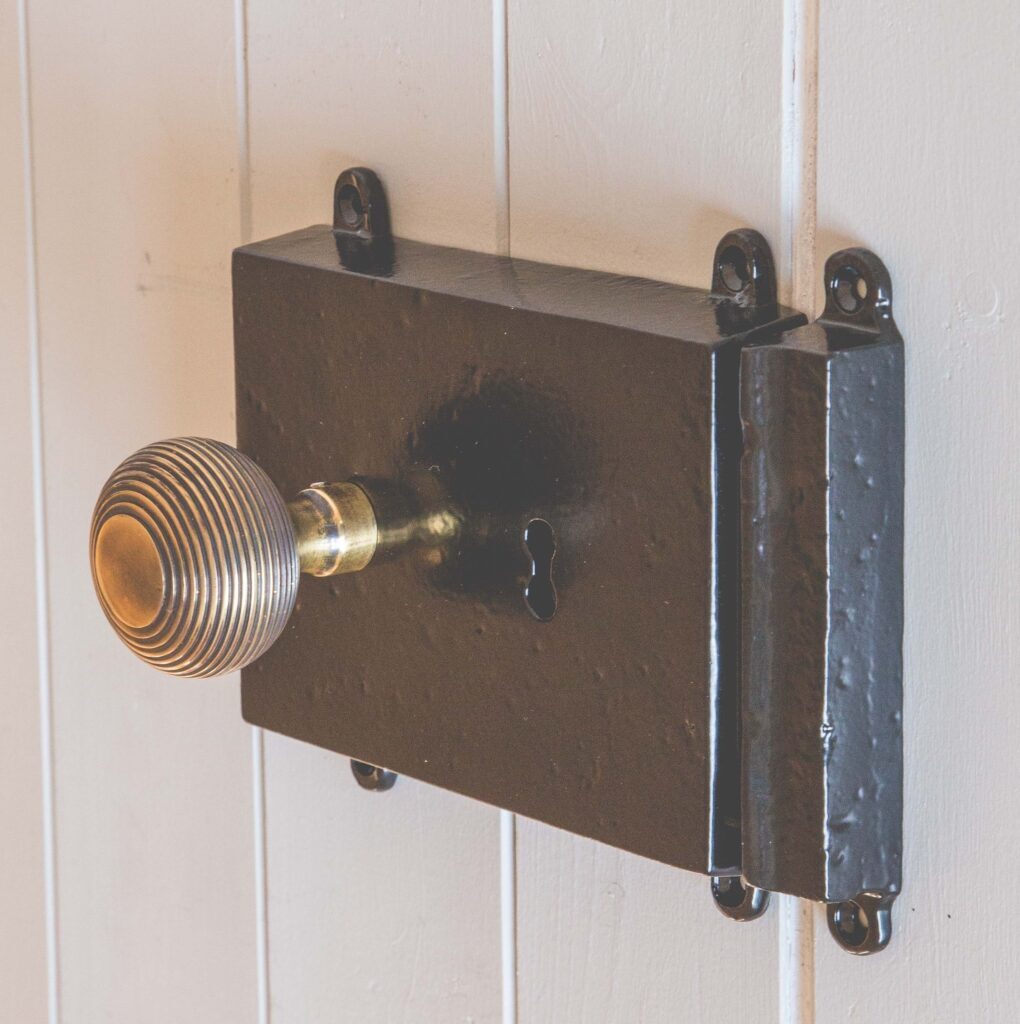 Rim Lock & Cast Iron Cover - Black