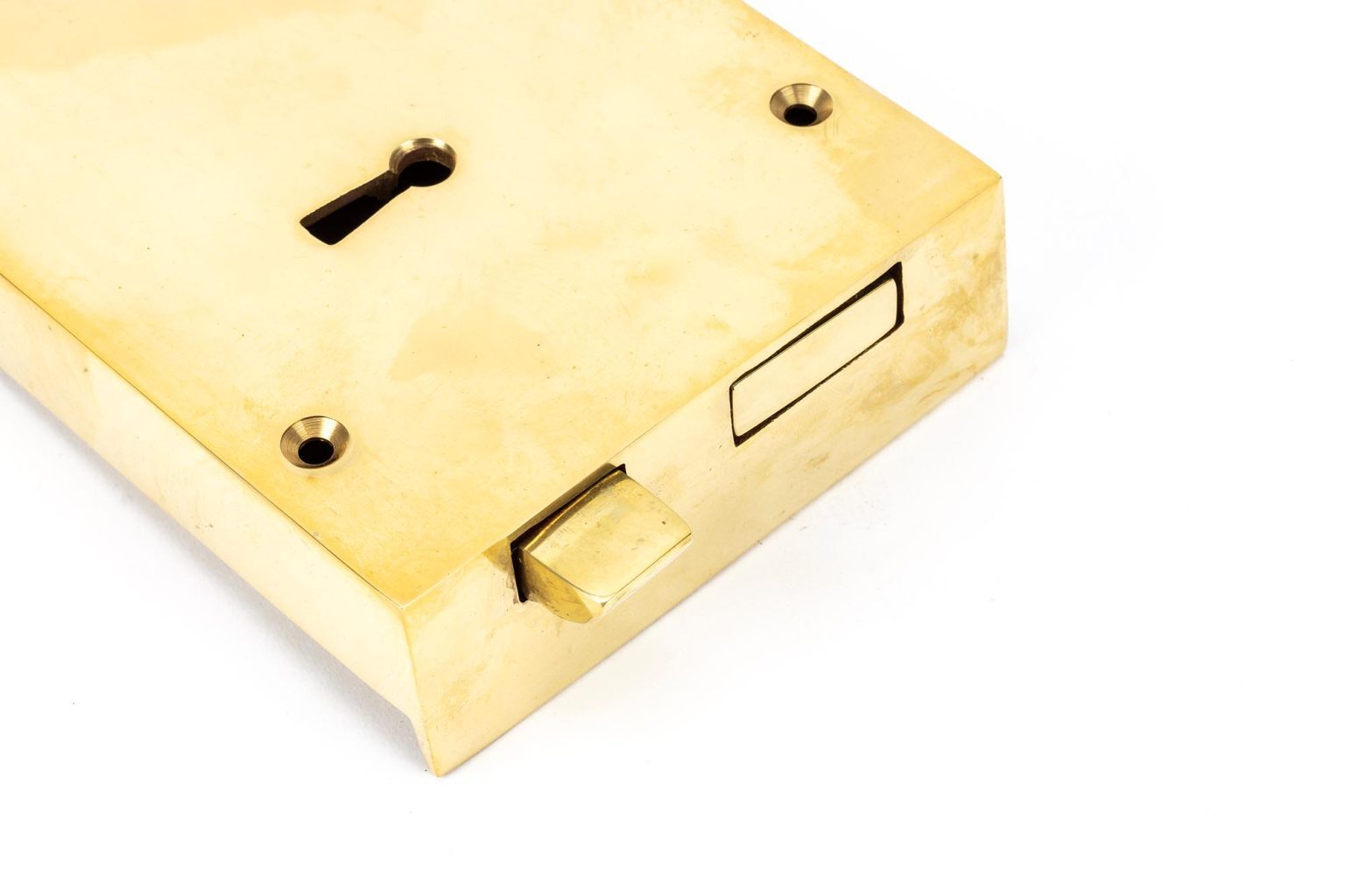 Polished Brass Left Hand Rim Lock - Large - Grace & Glory