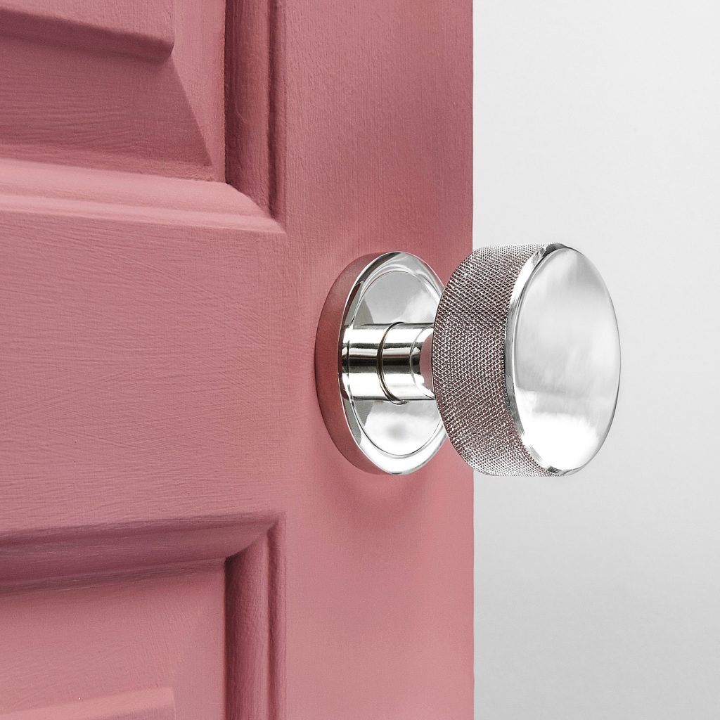 Brompton Knurled Mortice/Rim Door Knobs (Pair) - Polished Brass - Grace & Glory