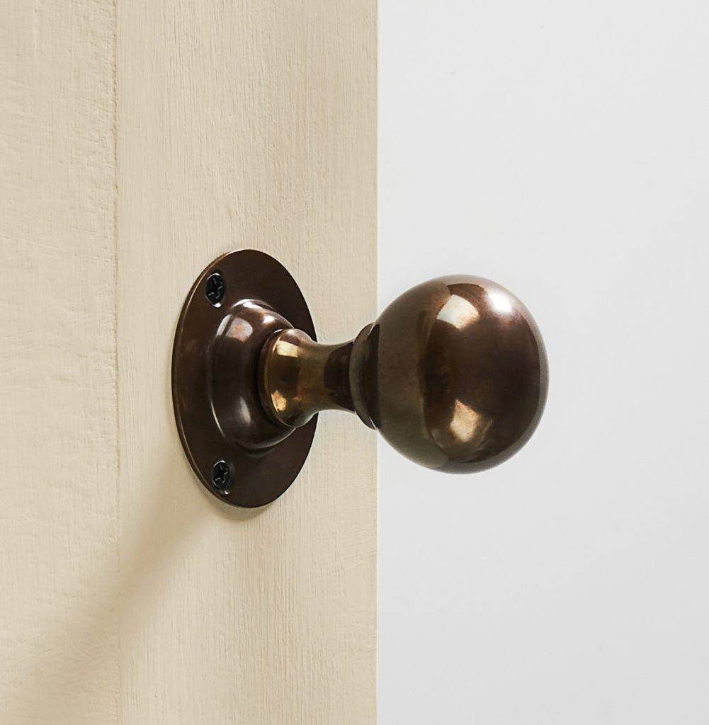 Round Door Knobs (Pair) - Antique Brass - Grace & Glory