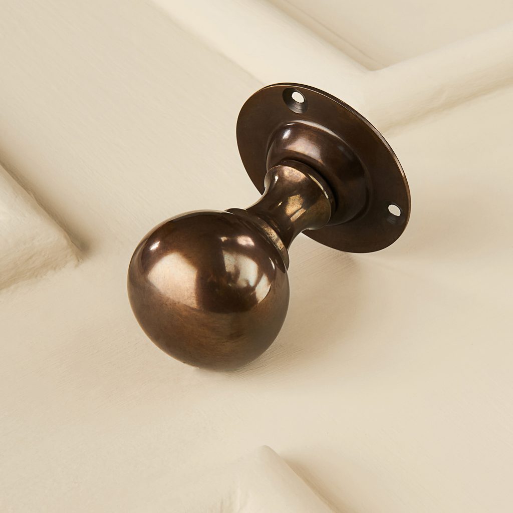 Round Door Knobs (Pair) - Antique Brass - Grace & Glory
