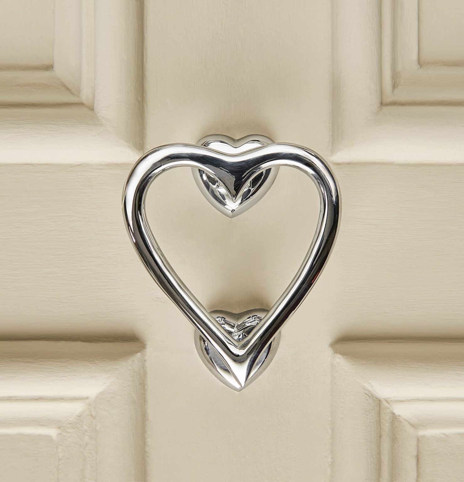 Heart Door Knocker - Polished Chrome - Grace & Glory