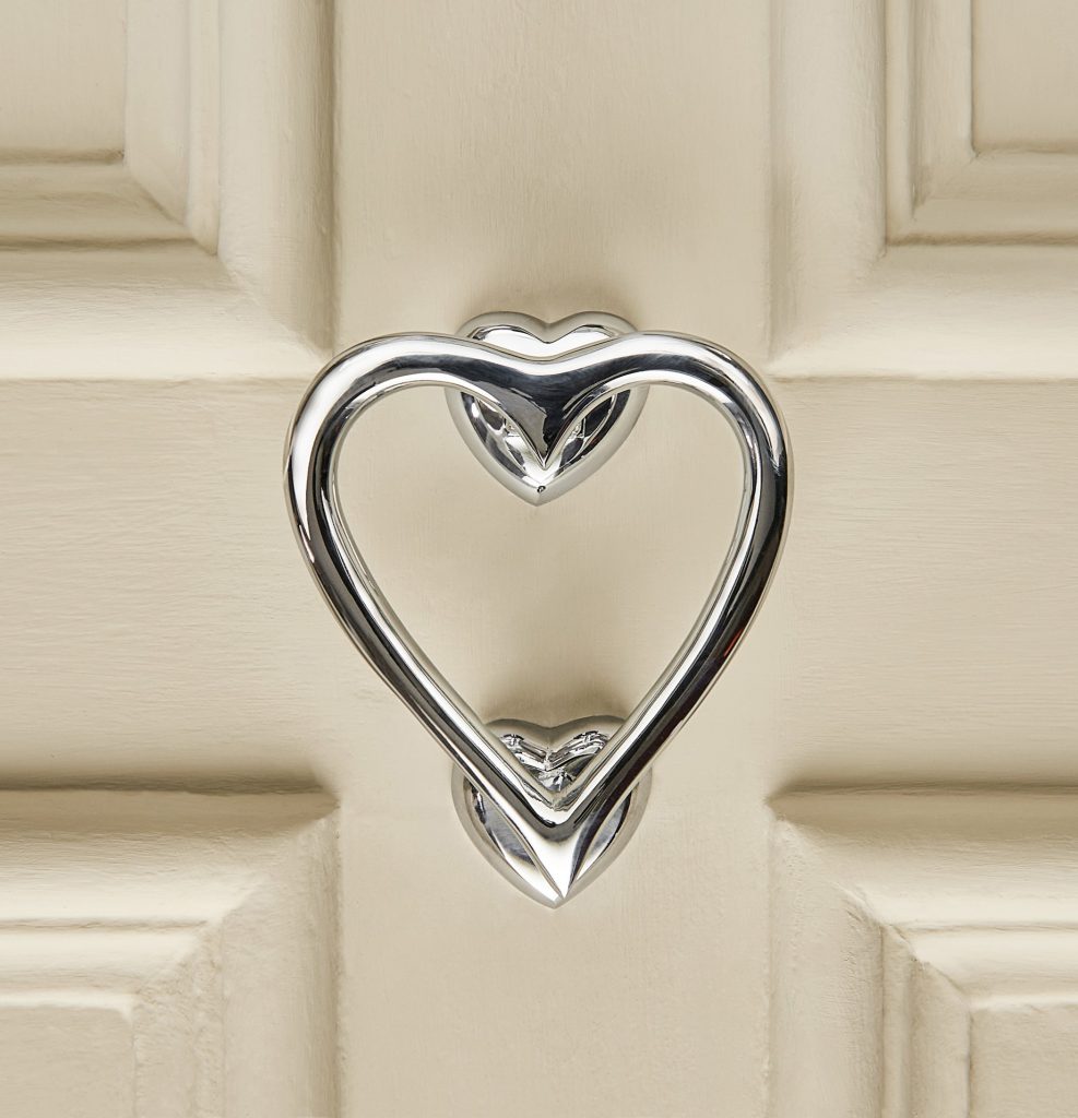 Heart Door Knocker - Polished Chrome - Grace & Glory